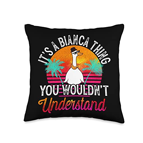 Funny Bianca Name Shirts & Gifts Thing You Wouldn't Understand Funny Bianca Throw Pillow, 16x16, Multicolor