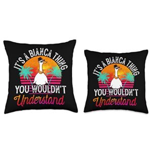 Funny Bianca Name Shirts & Gifts Thing You Wouldn't Understand Funny Bianca Throw Pillow, 16x16, Multicolor