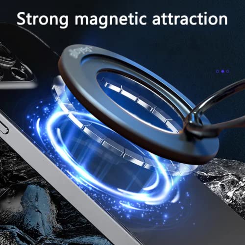 Magnetic Phone Finger Ring Grip with Kickstand - alloyed Magnetic Phone Grip iPhone Ring 360 Compatible with iPhone 14 Plus 13 12, Pro, Pro Max, Mini, Mag Safe Accessories(AL-Grip-Gray)