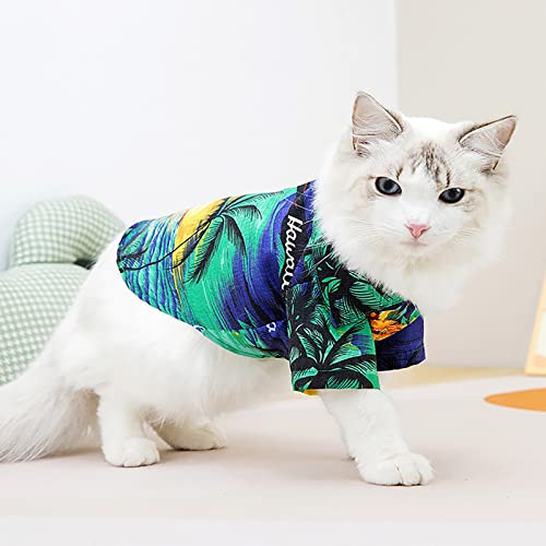 Pet Clothes for Small Dogs Male Designer Look Pet Summer Printed Pet T Shirts Breathable Beach Puppy Shirt Sweatshirt for Small Cat