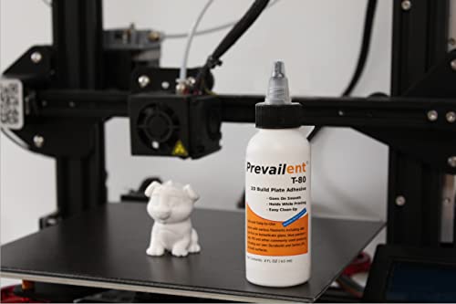 Prevailent T-80, 3D Printer Bed Adhesive Glue - Helps Prevent Warping, Strong Hold and Easy Release with Various Build Plates and Filament Types Including PLA, ABS, TPU, and PETG, 2 fl oz. (60ml)