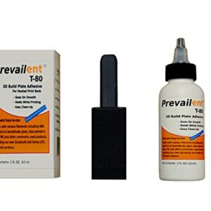 Prevailent T-80, 3D Printer Bed Adhesive Glue - Helps Prevent Warping, Strong Hold and Easy Release with Various Build Plates and Filament Types Including PLA, ABS, TPU, and PETG, 2 fl oz. (60ml)