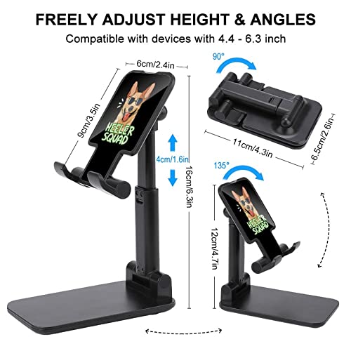 Cool Dog Head Print Cell Phone Stand Compatible with iPhone Switch Tablets Foldable Adjustable Cellphone Holder Desktop Dock (4-13")