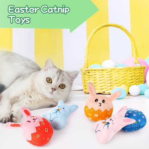 Biubiucat Catnip Toys Interactive Cats Nip Toy/Kitten Chew Plush Gift/Best Play Kick Stuff/Kitty Stuffed Teething Pillow/Cute and Soft Dental Gifts for Indoor Kittens (Bunny)