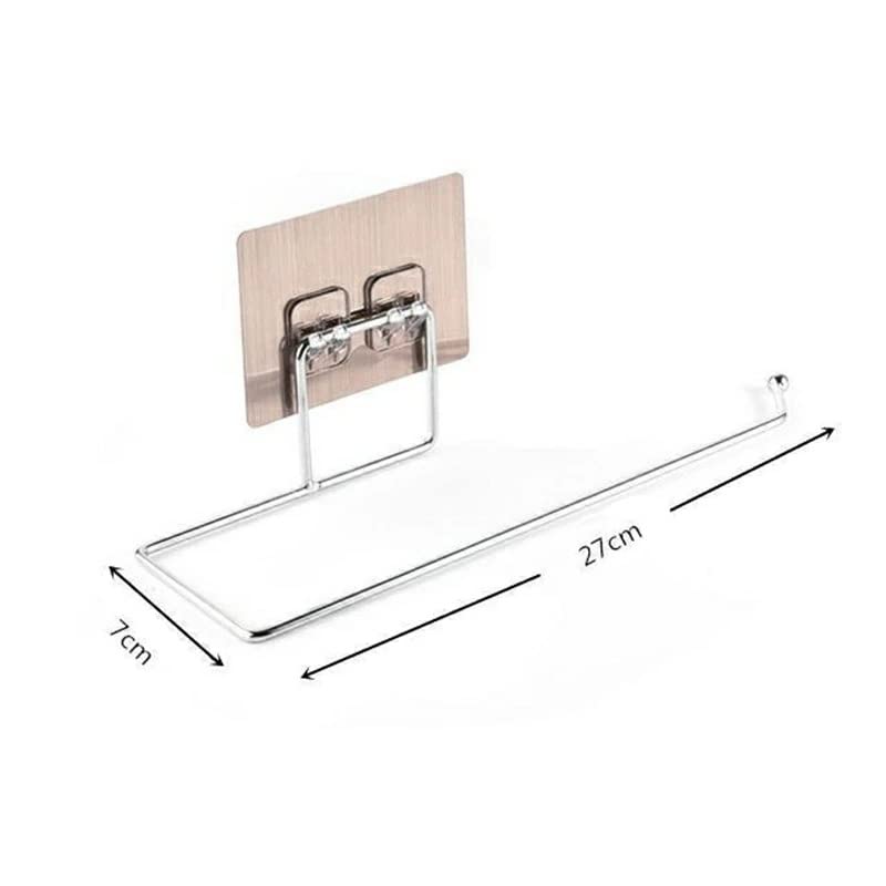 SEASD Stainless Steel Paper Towel Rack Wall Mounted Towel Rack Storage Shelf Kitchen Bathroom Accessories