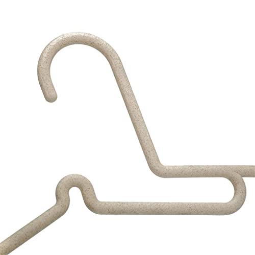 EYHLKM Plastic Adult Hanger Clothes Suit Hanger Coat Hanger Storage Rack Space Saving Drying Rack ( Color : Beige , Size : 40.5*2.5cm )