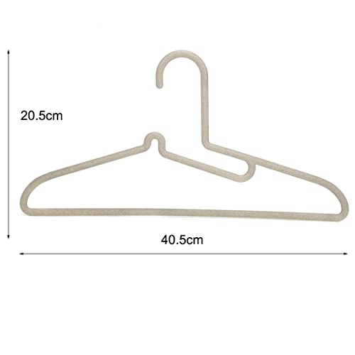 EYHLKM Plastic Adult Hanger Clothes Suit Hanger Coat Hanger Storage Rack Space Saving Drying Rack ( Color : Beige , Size : 40.5*2.5cm )