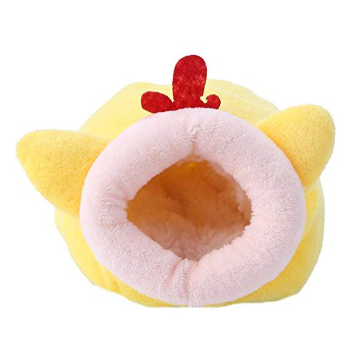 WEISHA Hamster Bed 1PC Small Animal House Pet Cage for Hamster Accessories Pet Bed Cotton Warm House for Rodent Guinea Pig Rat Hedgehog Pet Supplies(Yellow)