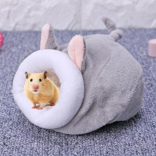 WEISHA Hamster Bed 1PC Small Animal House Pet Cage for Hamster Accessories Pet Bed Cotton Warm House for Rodent Guinea Pig Rat Hedgehog Pet Supplies(Yellow)