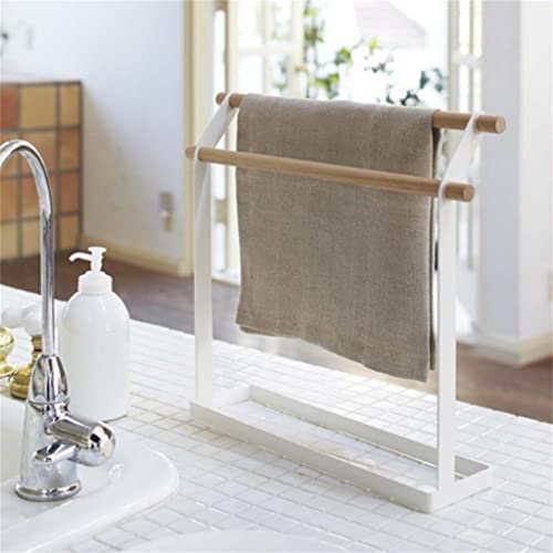 N/A Towel Rack Bathroom Towel Bar Vertical Double Layer Rag Rack Desktop Towel Kitchen Countertop Storage Rack