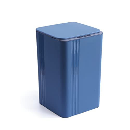 CZDYUF Sensor Trash Can Large Capacity Toilet Bathroom Trash Can Kitchen Automatic Induction Bin with Lid ( Color : Blue , Size : 22*22*30.5cm )