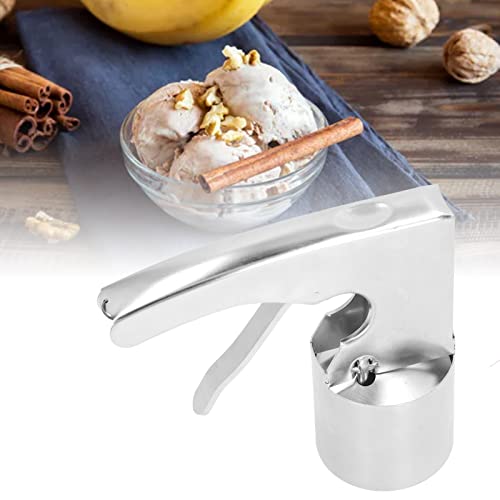 Ice Cream Scoop, Old Stainless Steel Ice Cream Scooper, Cylinder Ice Cream Digger Scoop with Trigger, Durable Ice Cream Accessories, for Kitchen Utensils (Silver)