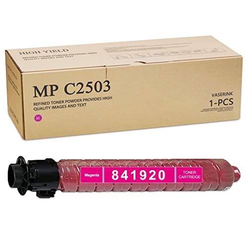 1-Pack MP C2503 841920 Toner Cartridge VASERIK Compatible Replacement for Ricoh MP C2503 Toner Cartridge Aficio MP C2003 C2004 C2503 C2504 C2503H Printer Toner Magenta