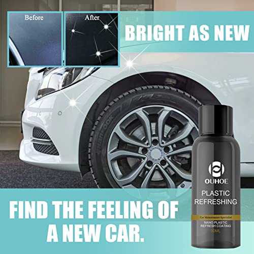 Plastic Revitalizing Coating Agent, Nano Plastic Refreshing Coating, Plastic Parts Refurbish Agent for Car, Automotive Interior Cleaning Retreading Agent, Effective Restoration (30ml-1Pcs)