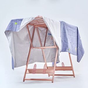 EYHLKM Aluminum Alloy Clothes Drying Hanger Floor Folding Clothes Rack Indoor Balcony Home Clothes Drying Quilt Hanger