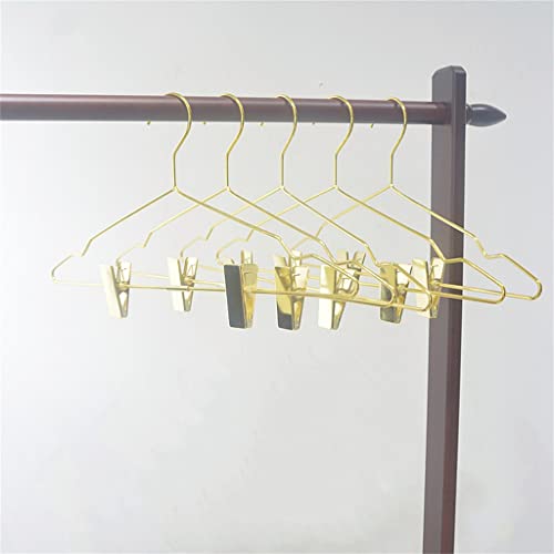 EYHLKM 5pcs Metal Trouser Hanger for Trousers Socks & Skirts Hanging Rack Space-Saving Clothes Hangers Clothing Storage ( Color : Rose Gold )