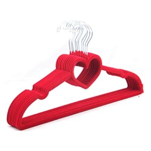 eyhlkm 10 pieces colorful velvet clothes hangers loving heart velvet coat hanger non-slip heart-shaped multifunction hangers ( color : white-dinosaur doodle4 )