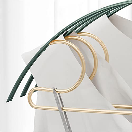 EYHLKM 5pcs Aluminum Alloy Wardrobe Space Saving Clothing Hanger Drying Sweater Shirt Storage Rack ( Color : Rose Gold )