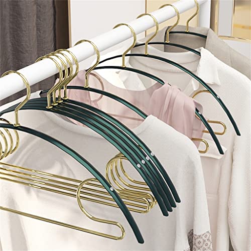 EYHLKM 5pcs Aluminum Alloy Wardrobe Space Saving Clothing Hanger Drying Sweater Shirt Storage Rack ( Color : Rose Gold )