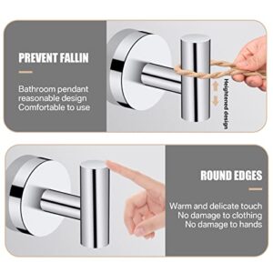 Neween 4 Pack Bathroom Towel Hooks, Stainless Steel Coat Robe Clothes Hooks Wall Mounted Heavy Duty Wall Hook Holder Hanger for Bedroom, Kitchen, Hotel, Pool, Garage (Chrome)