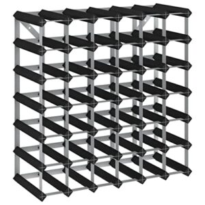 vidaxl wine rack for 42 bottles black solid pine wood