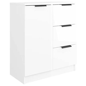 vidaxl sideboard high gloss white 23.6"x11.8"x27.6" engineered wood