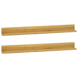 vidaxl wall shelves 2 pcs 43.3"x3.9"x3.9" solid wood teak