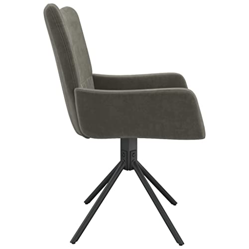 vidaXL Swivel Dining Chairs in Luxurious Dark Gray Velvet– Modern and Stylish, Comfortable Foam-Filled Seat, Perfect for Elegant Dining and Living Spaces