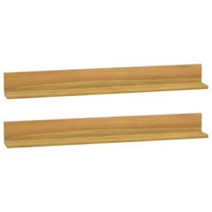 vidaxl wall shelves 2 pcs 35.4"x3.9"x3.9" solid wood teak