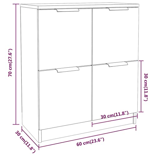 vidaXL Sideboard Smoked Oak 23.6"x11.8"x27.6" Engineered Wood