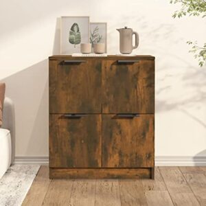 vidaXL Sideboard Smoked Oak 23.6"x11.8"x27.6" Engineered Wood