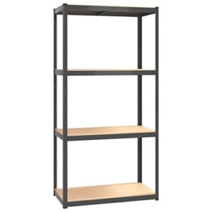 vidaXL 4-Layer Shelves 2 pcs Anthracite Steel&Engineered Wood