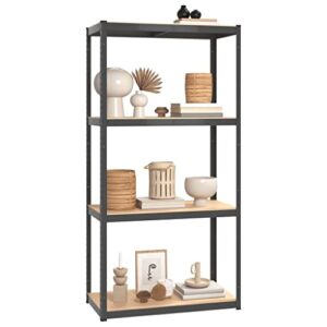 vidaXL 4-Layer Shelves 2 pcs Anthracite Steel&Engineered Wood