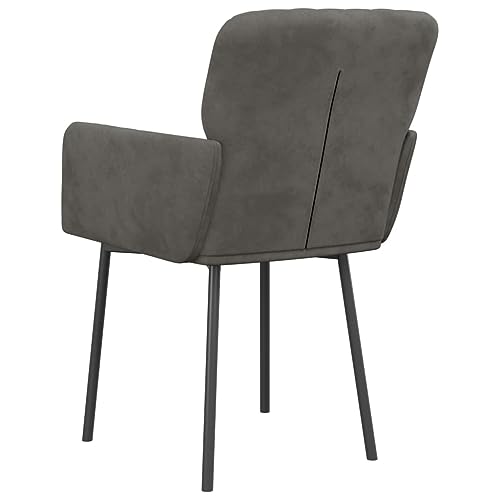 vidaXL Dining Chairs 2 pcs Dark Gray Velvet