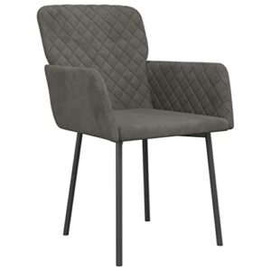 vidaXL Dining Chairs 2 pcs Dark Gray Velvet