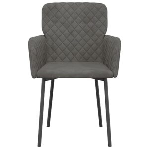 vidaXL Dining Chairs 2 pcs Dark Gray Velvet