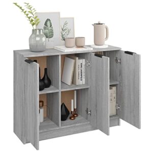 vidaXL Sideboard Gray Sonoma 35.6"x11.8"x27.6" Engineered Wood