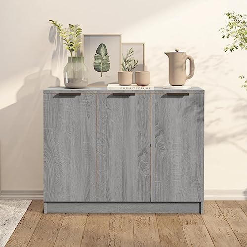 vidaXL Sideboard Gray Sonoma 35.6"x11.8"x27.6" Engineered Wood