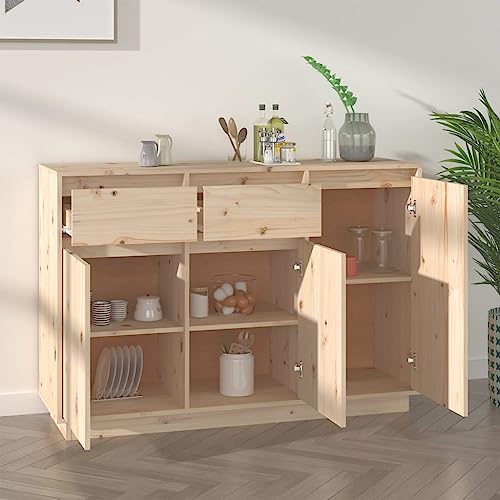 vidaXL Sideboard 43.3"x13.4"x29.5" Solid Wood Pine