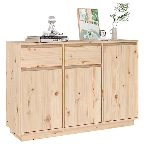 vidaXL Sideboard 43.3"x13.4"x29.5" Solid Wood Pine