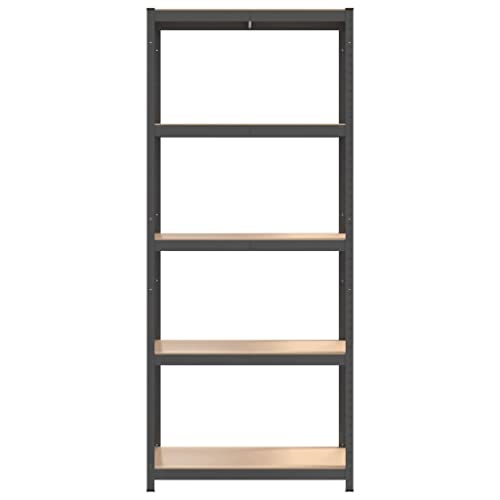 vidaXL 5-Layer Shelves 3 pcs Anthracite Steel&Engineered Wood