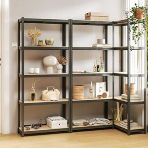 vidaXL 5-Layer Shelves 3 pcs Anthracite Steel&Engineered Wood