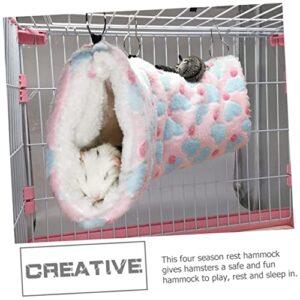 balacoo 2pcs Pets Ferret Comfortable Chinchilla Winter Pet House Squirrel Hamster Cage Nest Pink with for Glider Bird Grey Accessories Sleeping Pig Tunnel Guinea Hideaway Animal Small