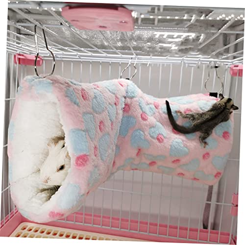 balacoo 2pcs Pets Ferret Comfortable Chinchilla Winter Pet House Squirrel Hamster Cage Nest Pink with for Glider Bird Grey Accessories Sleeping Pig Tunnel Guinea Hideaway Animal Small