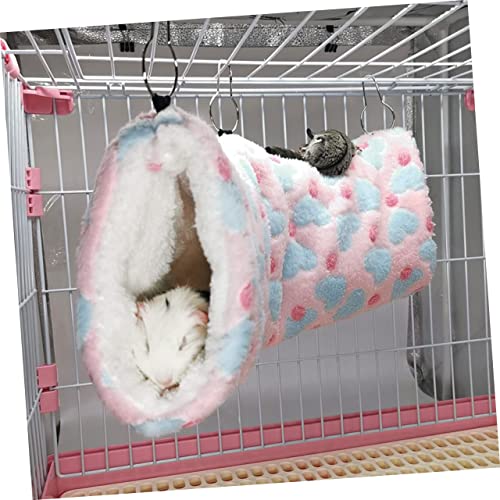 balacoo 2pcs Pets Ferret Comfortable Chinchilla Winter Pet House Squirrel Hamster Cage Nest Pink with for Glider Bird Grey Accessories Sleeping Pig Tunnel Guinea Hideaway Animal Small