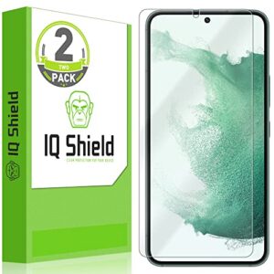 iqshield screen protector compatible with samsung galaxy s23 plus 5g works with fingerprint scanner (2-pack) anti-bubble clear tpu film