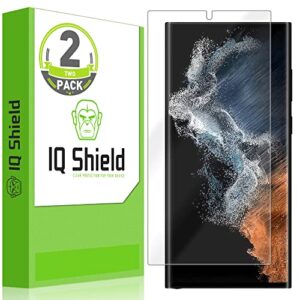 iqshield screen protector compatible with samsung galaxy s23 ultra 5g works with fingerprint scanner (2-pack) anti-bubble clear tpu film