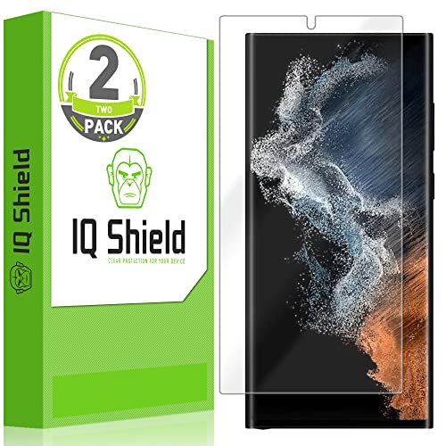 IQShield Screen Protector Compatible with Samsung Galaxy S23 Ultra 5G Works with Fingerprint Scanner (2-Pack) Anti-Bubble Clear TPU Film