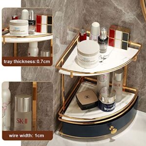 WINTENT 2 Tiers Corner Shelf Bathroom Organizer Countertop with Drawer