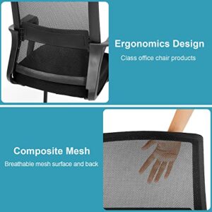 YSSOA Task Chair for Dorm Home Office, Stationary, Black (2 Pack)